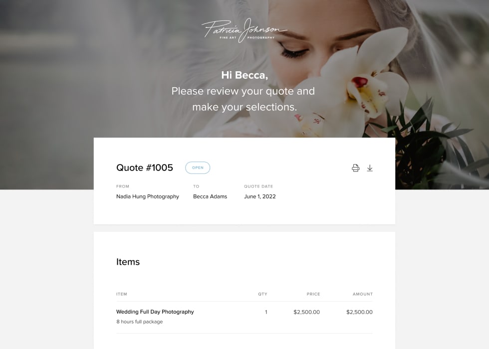 Pixieset - Photography Contract and Invoice Examples